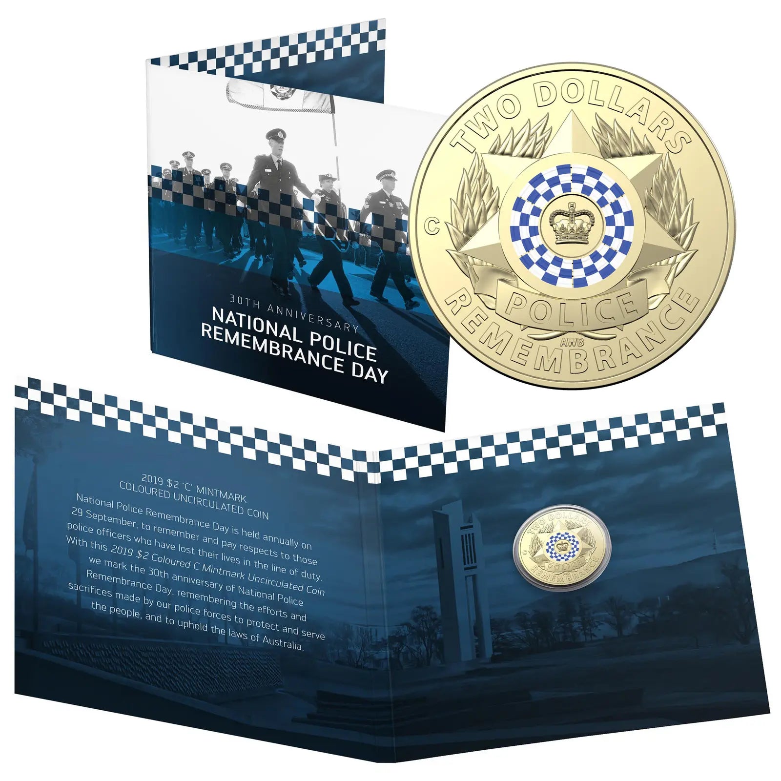 2019 $2 National Police Remembrance C Mint Mark Coin On Card – All ...